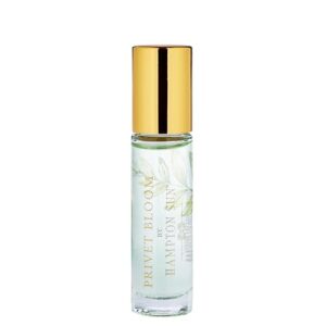 hampton sun privet bloom eau de parfum travel roller ball, crisp, clean, white floral scent reminiscent of summer in the hamptons, white hyacinth, sea spray, lily of the valley, dune grass + jasmine