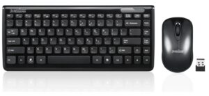 perixx periduo-707 wireless mini keyboard and mouse set, piano black, us english layout, 10900