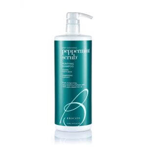 brocato peppermint scrub purifying shampoo: lightweight with pure peppermint oil, ideal for oily to normal hair types - sulfate & paraben free, 32oz