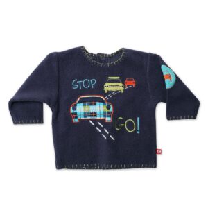 zutano infant baby-boys fleece piccadilly pullover, navy, 6 months