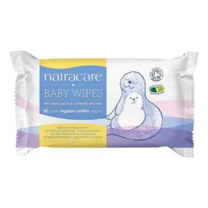 natracare wipe organic cotton baby, 50 ct