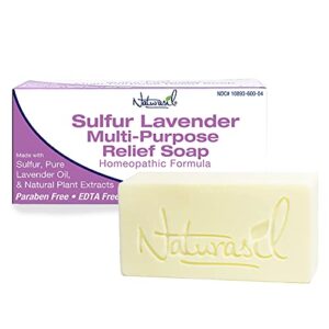 naturasil 10% sulfur lavender soap bar natural skin treatment for acne, bug bites, warts treatment, viral bumps, nodes & itching | for kids & adults |113 grams