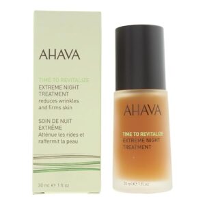 ahava extreme night treatment - exclusive moisturizer, neck & chest cream, smoothes skin & reduces wrinkles, enriched with patented extreme complex, dead sea osmoter, peptides & resveratrol 1 fl.oz