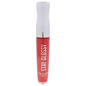 rimmel stay glossy lip gloss - non-sticky and lightweight formula for lip color and shine - 640 all day seduction, .18oz