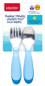 playtex 05910 mealtime toddler utensil set assorted colors 2 count