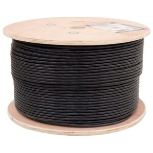 vertical cable cat6, utp, uv jacket, outdoor, cmx, 1000ft, black, bulk ethernet cable