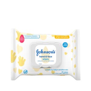 johnson's baby hand and face wipes, 25count,(pack of 2)