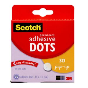 scotch adhesive dots, permanent, 75 count, great for card making and scrapbooking (010-75pu)