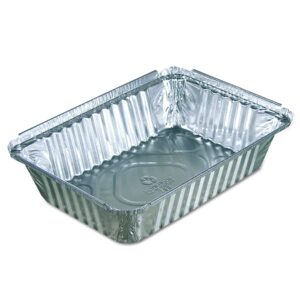 pactiv y78830 oblong food pans, 36 oz, 1.61" length, 0.76" width, 1.39" height, aluminum (pack of 400)