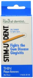 natural dentist stim-u-dent thin plaque removers, mint - 160 ea, 3 pack