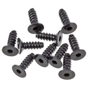 axial axa0413 hex socket tapping flat head screws (10-piece), 2.6x8mm, black