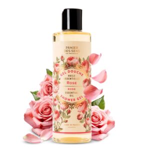 panier des sens – rose shower gel - foaming body wash women & men - moisturizing body soap with shea oil - 96% natural ingredients body care - vegan liquid body wash - 8,45 floz