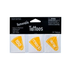 kole imports kk924 removable yellow cheer tattoos