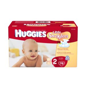 huggies little snugglers diapers, size 2, 76 count