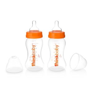 thinkbaby bpa free vented baby bottles (9 ounce) (2 pack)