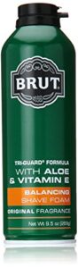 brut tri guard formula balancing shaving lotion with aloe and vitamin e, original fragrance, 9.5 ounce