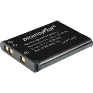 digipower bp-nkl19 digital camera battery, replacement for nikon en-el19 battery pack (black)