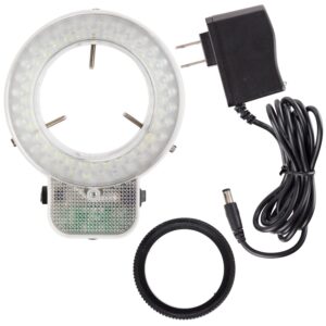 amscope led-64s 64 led microscope ring light with dimmer