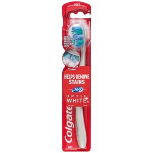 colgate 360 optic white full head toothbrush, medium (2 pack)