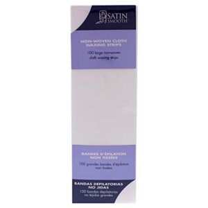 satin smooth non-woven cloth waxing strips, large, 100 ct x 1 pack