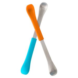 boon swap 2-in-1 baby spoon, blue/orange