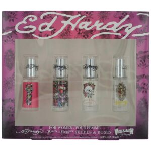 ed hardy by christian audigier mini variety set for women (ed hardy classic, hearts & daggers, skulls & roses, villain)