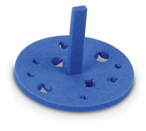 heathrow scientific hd2166 polypropylene round floating foam tube rack for 18 tubes, blue (pack of 5)