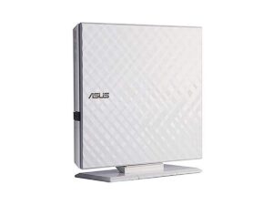 asus lite portable usb 2.0 slim 8x dvd/ burner +/- rewriter external drive, compatible with both mac & windows, white (sdrw-08d2s-u/w/g/aci/as)