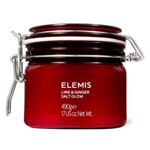 elemis lime and ginger salt glow | invigorating mineral-rich salt scrub helps to lock in moisture and exfoliates, smoothes and softens the skin | 17 ounce (pack of 1)