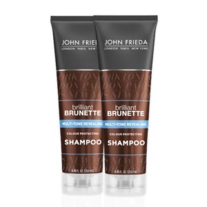 john frieda brilliant brunette multi-tone revealing daily shampoo, 8.45 fluid ounce (pack of 2)