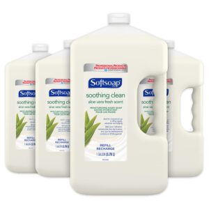 softsoap liquid hand soap refill, soothing clean, aloe vera fresh scent - 1 gallon, pack of 4