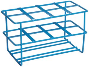 heathrow scientific - hea232461 hd232461 steel epoxy-coated 8-well wire racks for 50ml tubes, blue