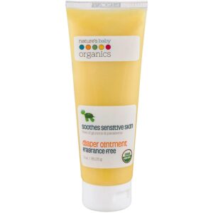 organics diaper cream by nature's baby, usda certified diaper rash cream with calendula for sensitive skin | free from zinc, petroleum and artificial fragrance