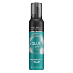 john frieda volume lift air whipped foam for lightweight fullness, fine hair nourishing mousse for natural volume, 7.5 ounces, formulated with air-silk technology