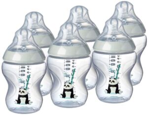 tommee tippee closer to nature 260 ml/9fl oz decorated feeding bottles (pink/.