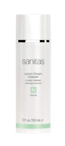 sanitas skincare lemon cream cleanser, enriching cleanser, vitamin c, vitamin e, jojoba oil, 5 ounces