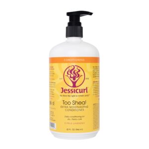 jessicurl, too shea! extra moisturizing conditioner for curly hair, citrus lavender, 32 fl oz. leave in conditioner for dry hair, anti frizz hair products