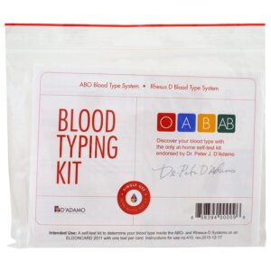 d'adamo personalized nutrition home blood type testing kit