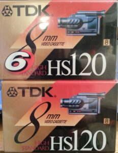 tdk 8mm video cassette hs 120 6 pack