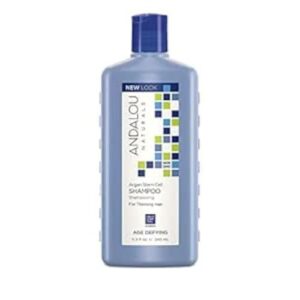 andalou naturals argan stem cell age defying shampoo, strengthening hair care for thinning, dull or weak hair, helps revitalize & strengthen for fuller, healthier-looking hair, 11.5 ounce