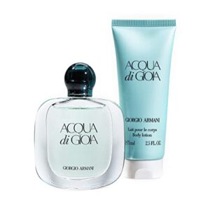 giorgio armani acqua dio gioia travel set: edp 3.4 oz, body lotion 2.5 oz