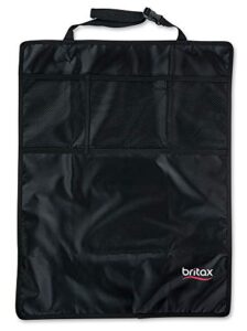 britax kick mat seat protectors, 2-pack | water-resistant + machine washable + pocket storage organizer , black