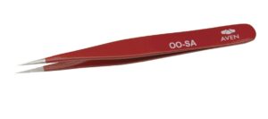 aven 18032ez e-z pik style oo precise tweezer, stainless steel, 4-3/4" length