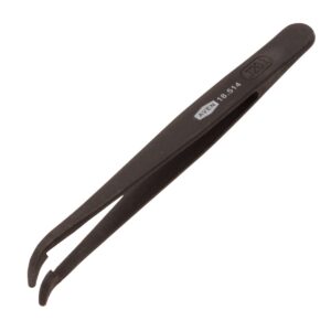 aven 18514 pattern 2ab curved rounded tip tweezer, plastic, 4-1/2" length