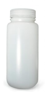 qorpak pla-03178 natural hdpe wide mouth lab style bottle with natural polypropylene linerless cap, 32oz capacity, 63mm stopper (case of 24)