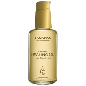 l'anza keratin healing hair oil treatment, keratin hair treatment, hair oil for damaged hair, revives & nourishes, sulfate free healing oil for hair with phyto iv complex, cruelty free hair care