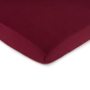 sheetworld 100% cotton jersey extra deep fitted portable mini crib sheet 24 x 38 x 5.5, burgundy, made in usa