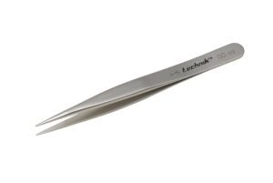 aven 18032usa pattern oo straight thick flat strong precision tweezer, stainless steel, 4-3/4" length, 3 star grade