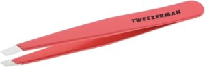 tweezerman fashion color slant tweezer, geranium, 1 count