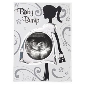 malden international designs baby bump metal baby memories picture frame, 3x3, silver